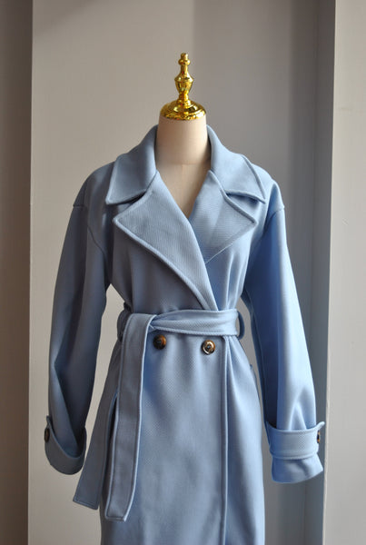 LIGHT BLUE SPRING COAT – Le Obsession Boutique