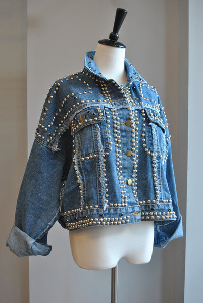BEADED JEAN OVERSIZED JACKET – Le Obsession Boutique