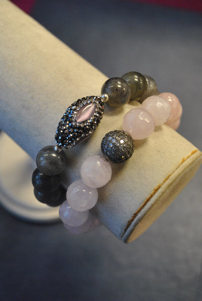 LABRADORITE AND ROSE QUARTZ – Le Obsession Boutique